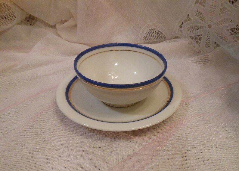 Vintage Jager Miniature Cup and Saucer Cobalt Blue Gold Yager - Etsy