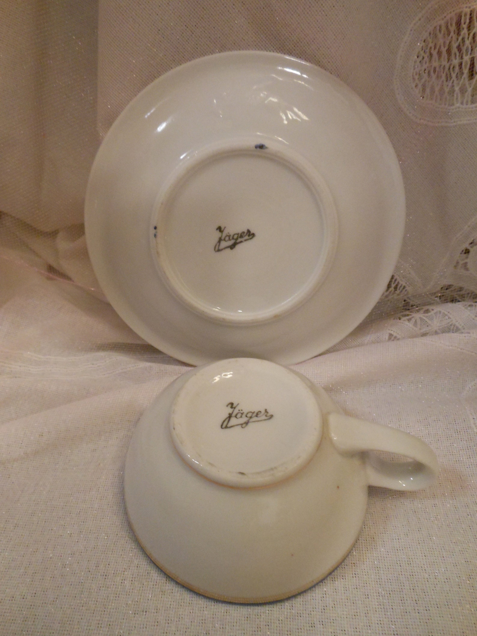 Vintage Jager Miniature Cup and Saucer Cobalt Blue Gold Yager - Etsy