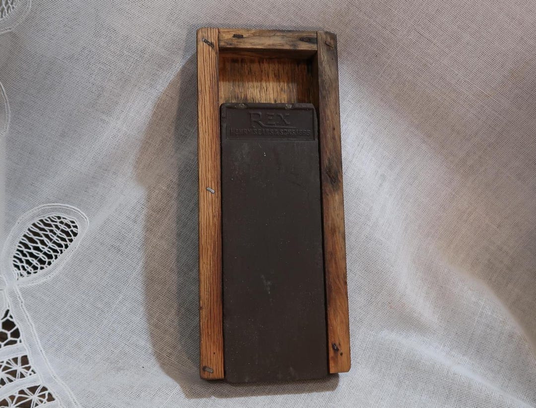 Dear Old Vintage REX Henry Sears and Sons 1865 Razor Whetstone W/ Oak ...