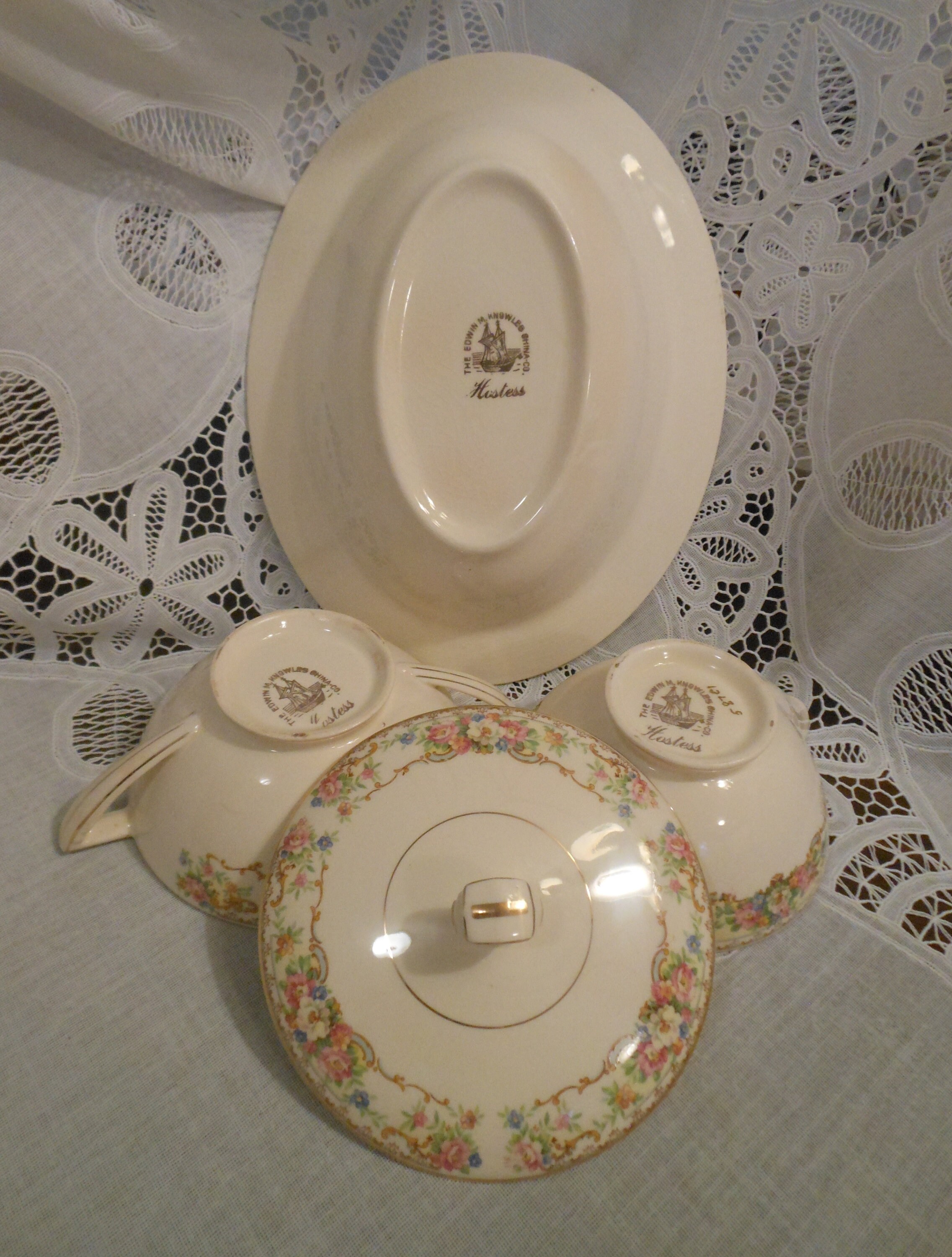 Set of 3 Vintage Edwin M. Knowles China Co Serving Bowl Sugar | Etsy