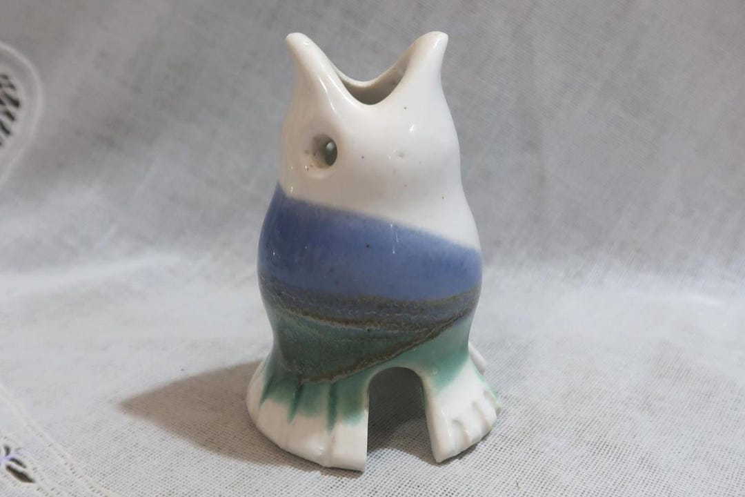 Vintage Wendt Pottery Multi Color Pie Bird White Idaho Clay & Glaze ...