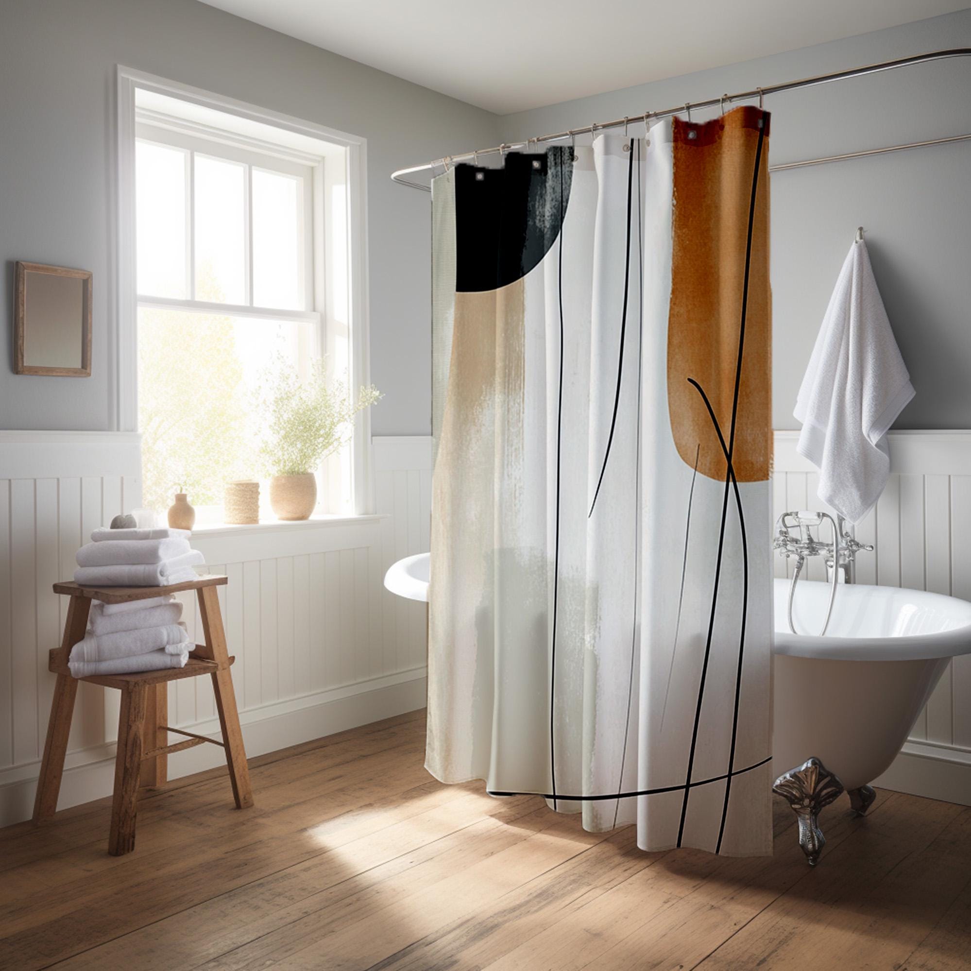 Abstract Modern Art Shower Curtain | Waterproof Fabric Bath Curtain ...