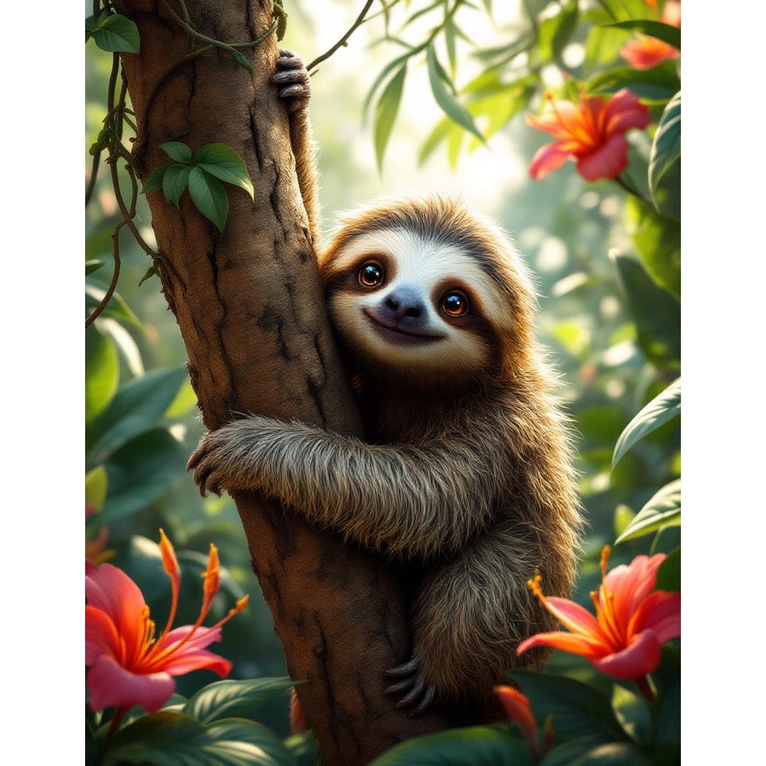 Sloth Diamond Painting Kit, 5D DIY Full Drill Rhinestone Embroidery ...
