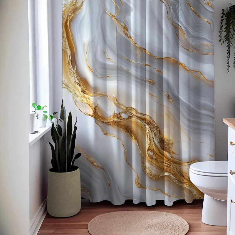Gold Shower Curtain - Etsy