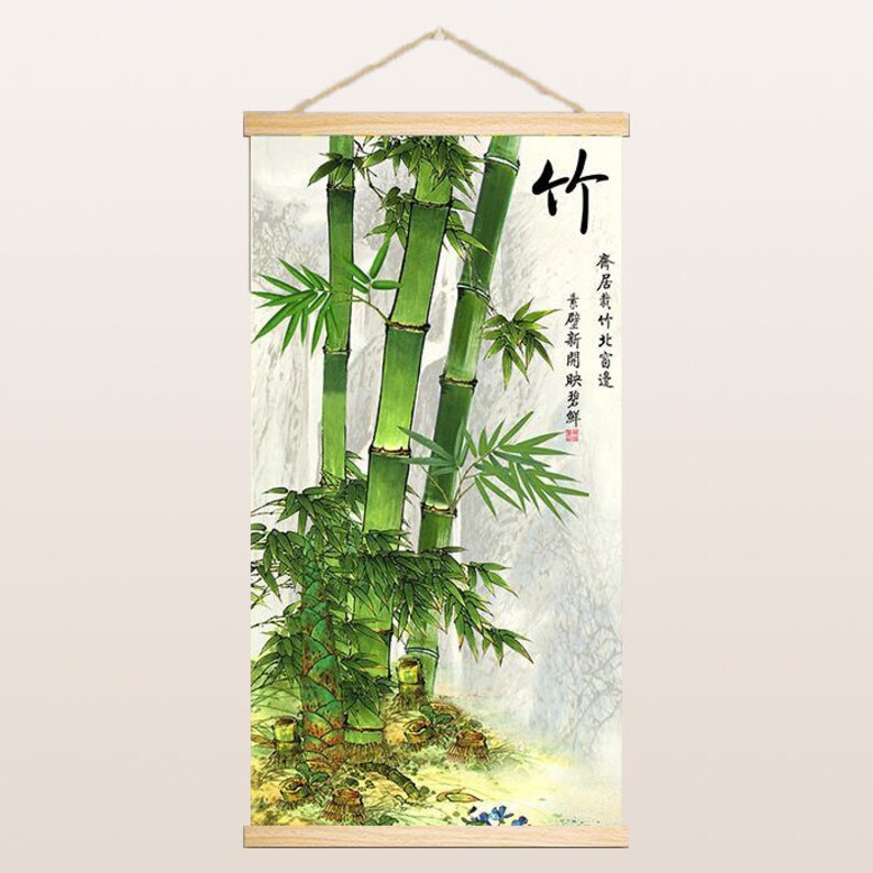 Wall Scroll Bamboo Painting Asian Wall Scrolls Art Traditional - Etsy