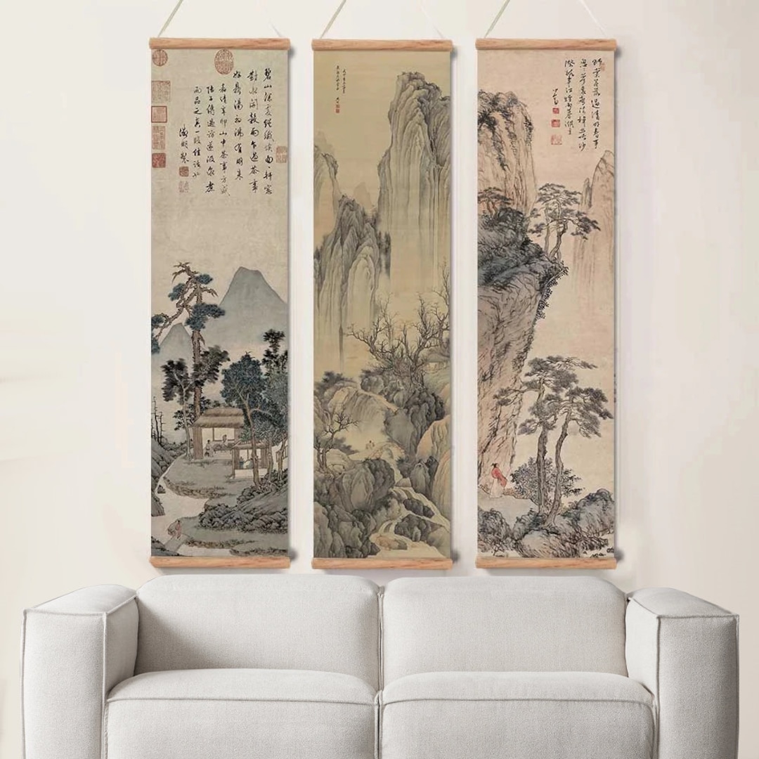 Chinese Wall Art, Wall Scroll Hanging, Asian Art, Antique Scrols, Fine ...