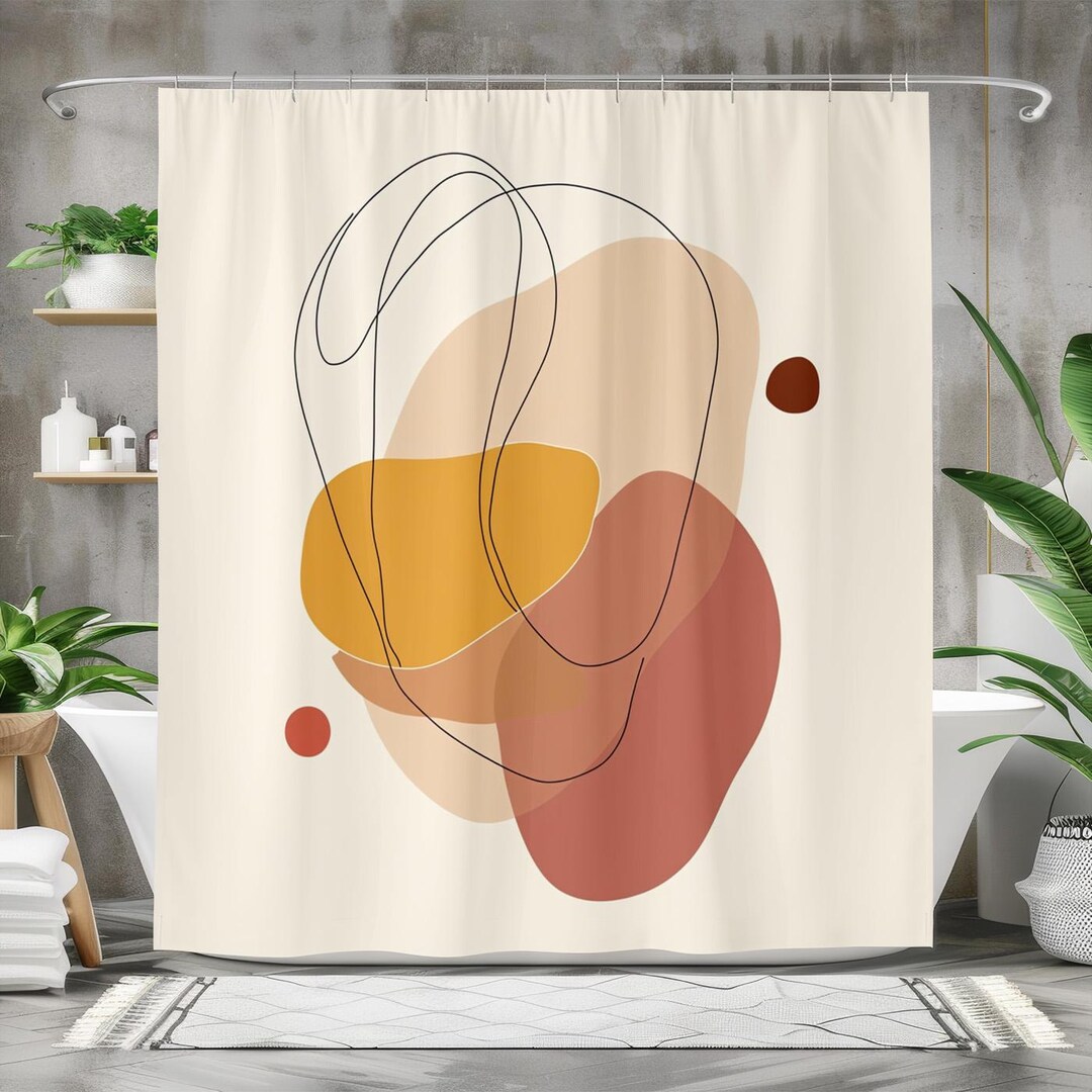 Colorful Abstract Bath Shower Curtain Waterproof Fabric, Modern ...
