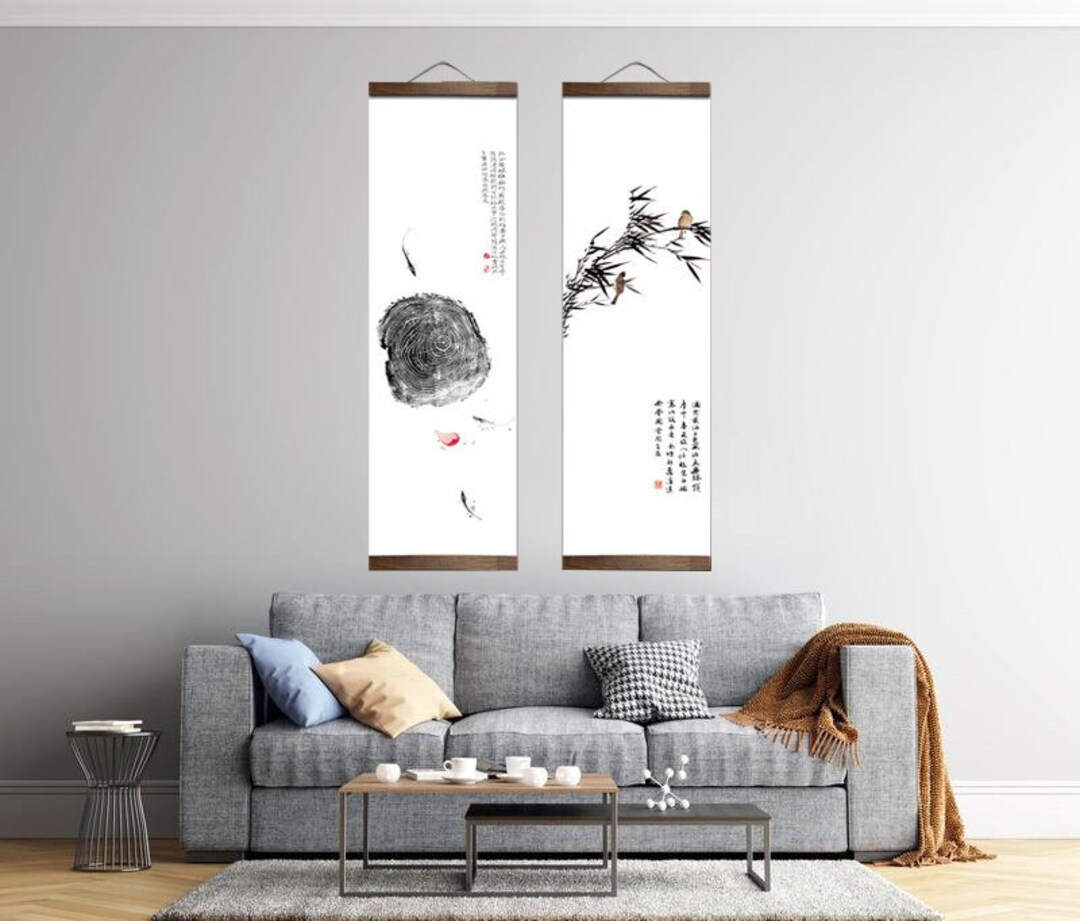 Chinese Asian Scroll Painting Asian Art, Canvas Wall Hanging Scrolls ...