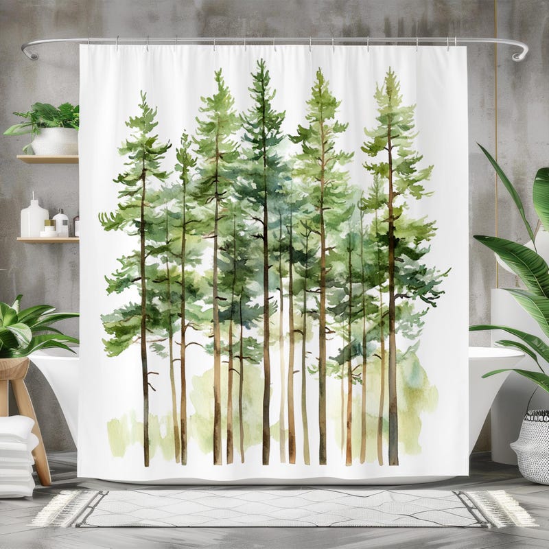 Calm Green Curtain - Etsy UK