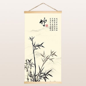 Wall Scroll Bamboo Painting Asian Wall Scrolls Art Traditional Japanese ...