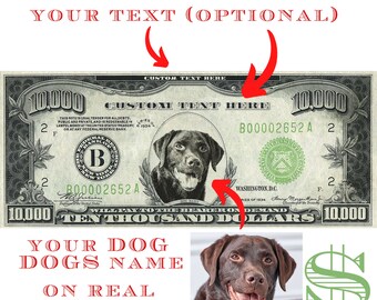 Dog Dollar Bill - Etsy