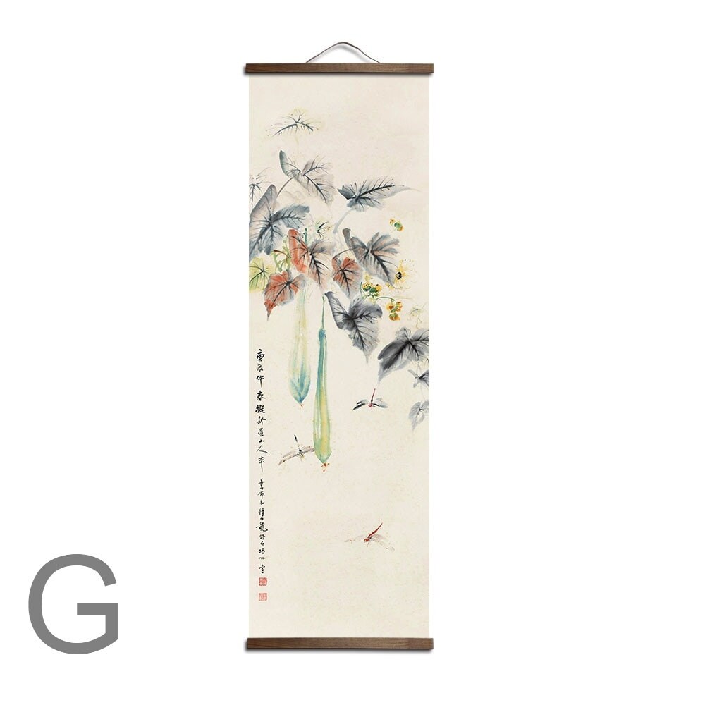 Floral Chinese Japanese Scroll Painting Asian Art Canvas - Etsy