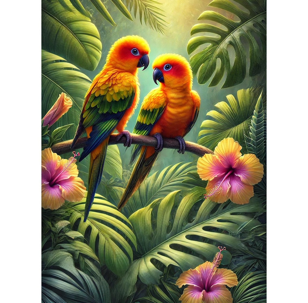 Sun Conure Parrots Diamond Painting Kit, 5D DIY Full Drill Mosaic ...