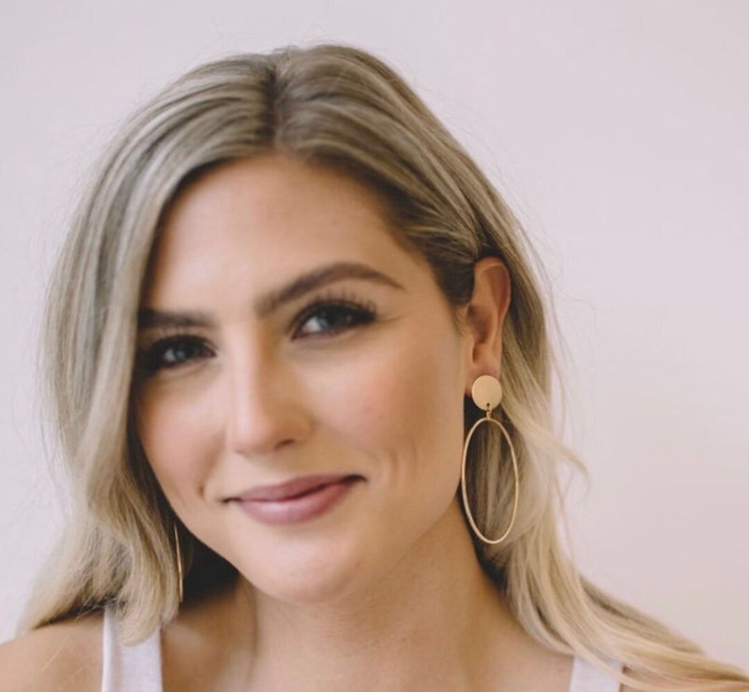 HELLO ROSE, Gold Circle Hoop, Statement Earrings, Dainty Hoops, Gifts ...