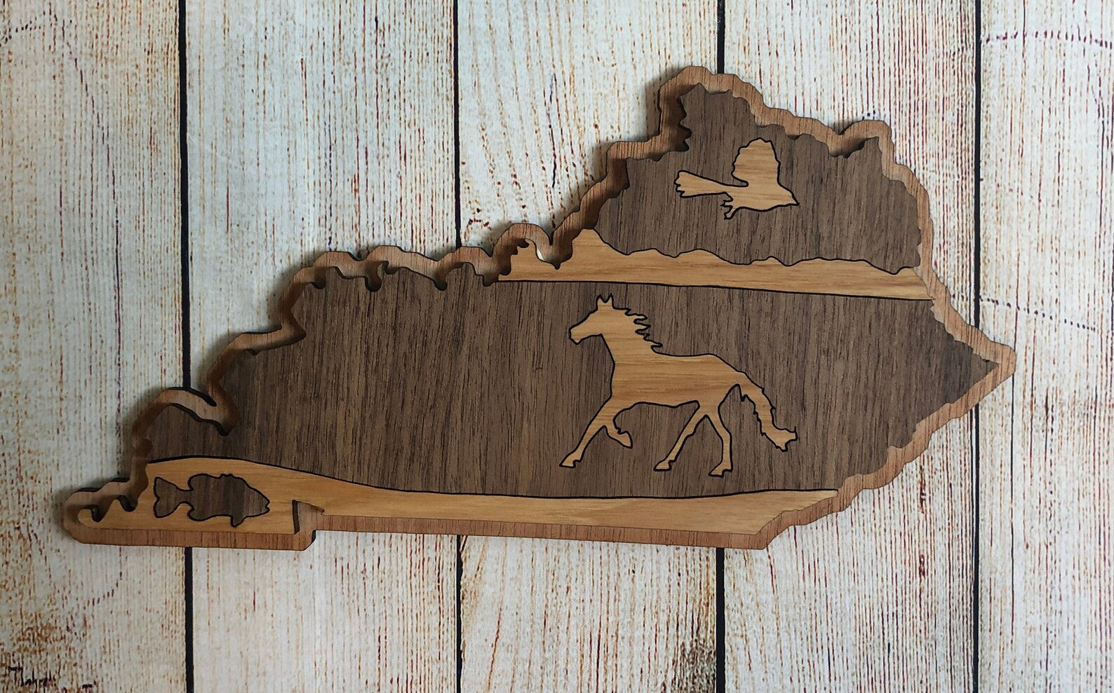 Kentucky Art / Wooden State of Kentucky - Etsy