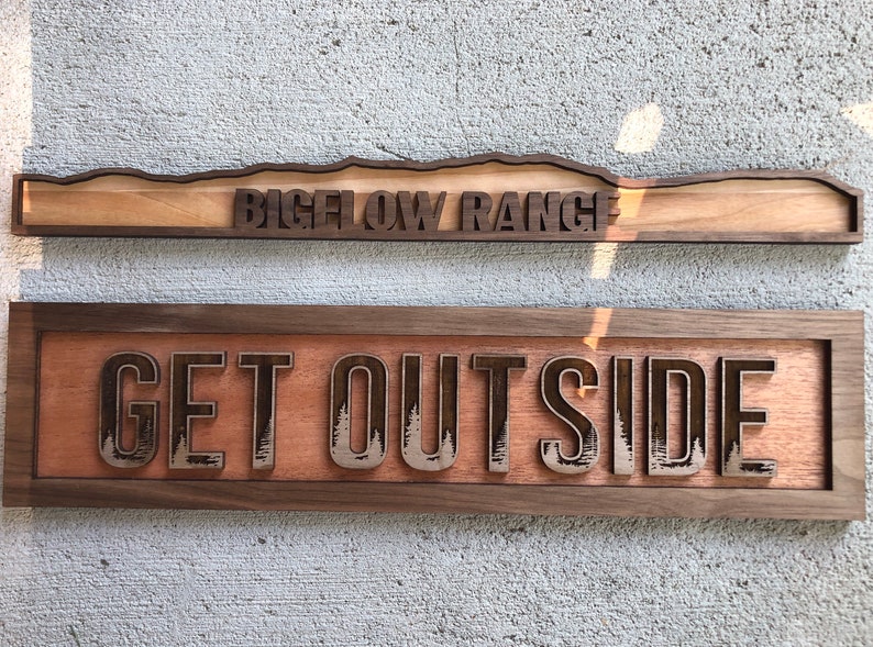 Get Outside Wooden Sign / Mountain Adventure Wooden Signs | Etsy