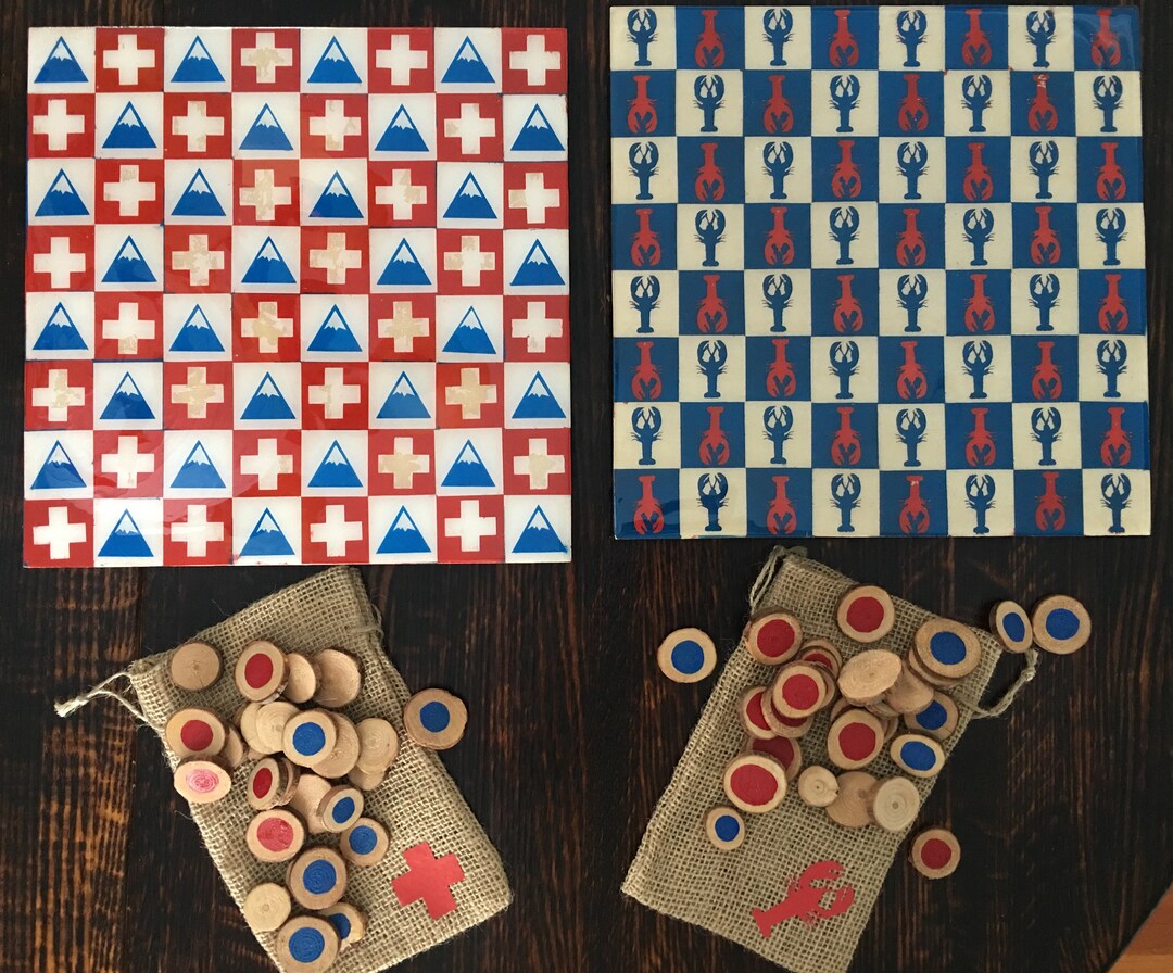 Lobster Checkerboard / Nautical Checkerboard / Ski Mountain - Etsy