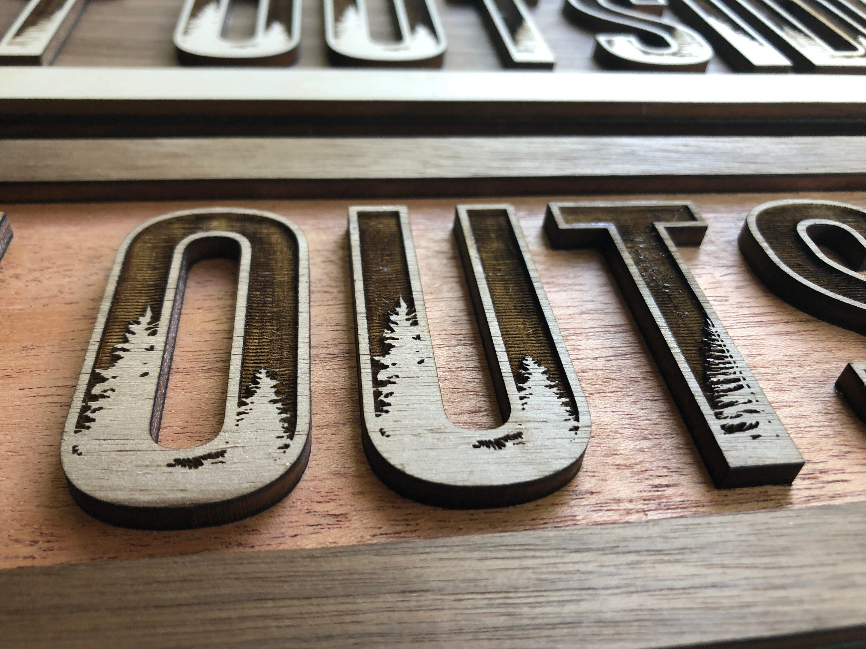 Get Outside Wooden Sign / Mountain Adventure Wooden Signs | Etsy