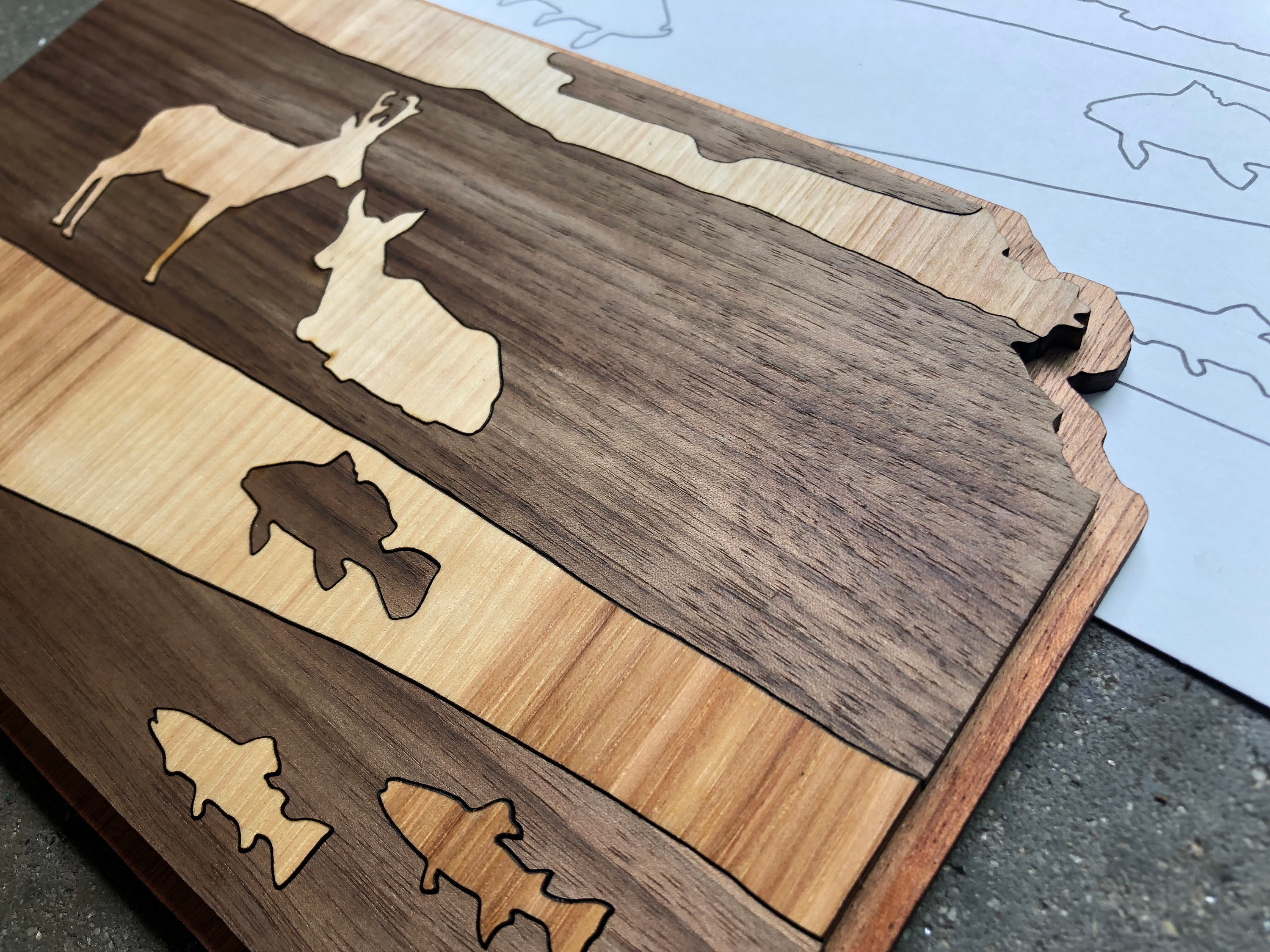 Kansas Art / Wooden State of Kansas - Etsy UK