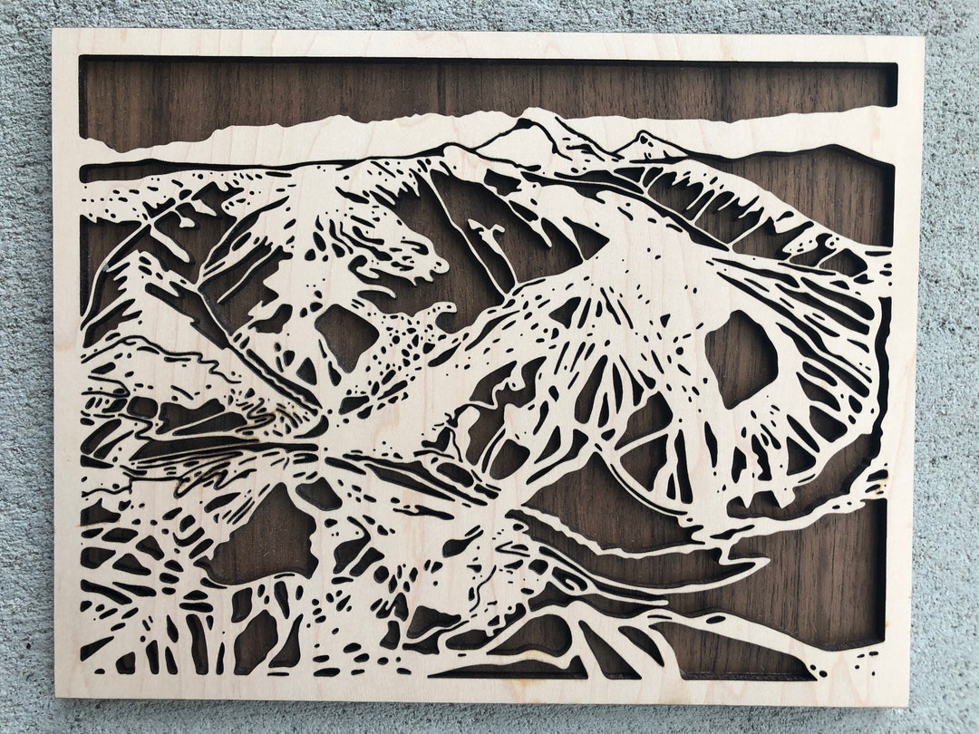 Yellowstone Club Ski Resort Wood Art / Yellowstone Club Trail Map - Etsy