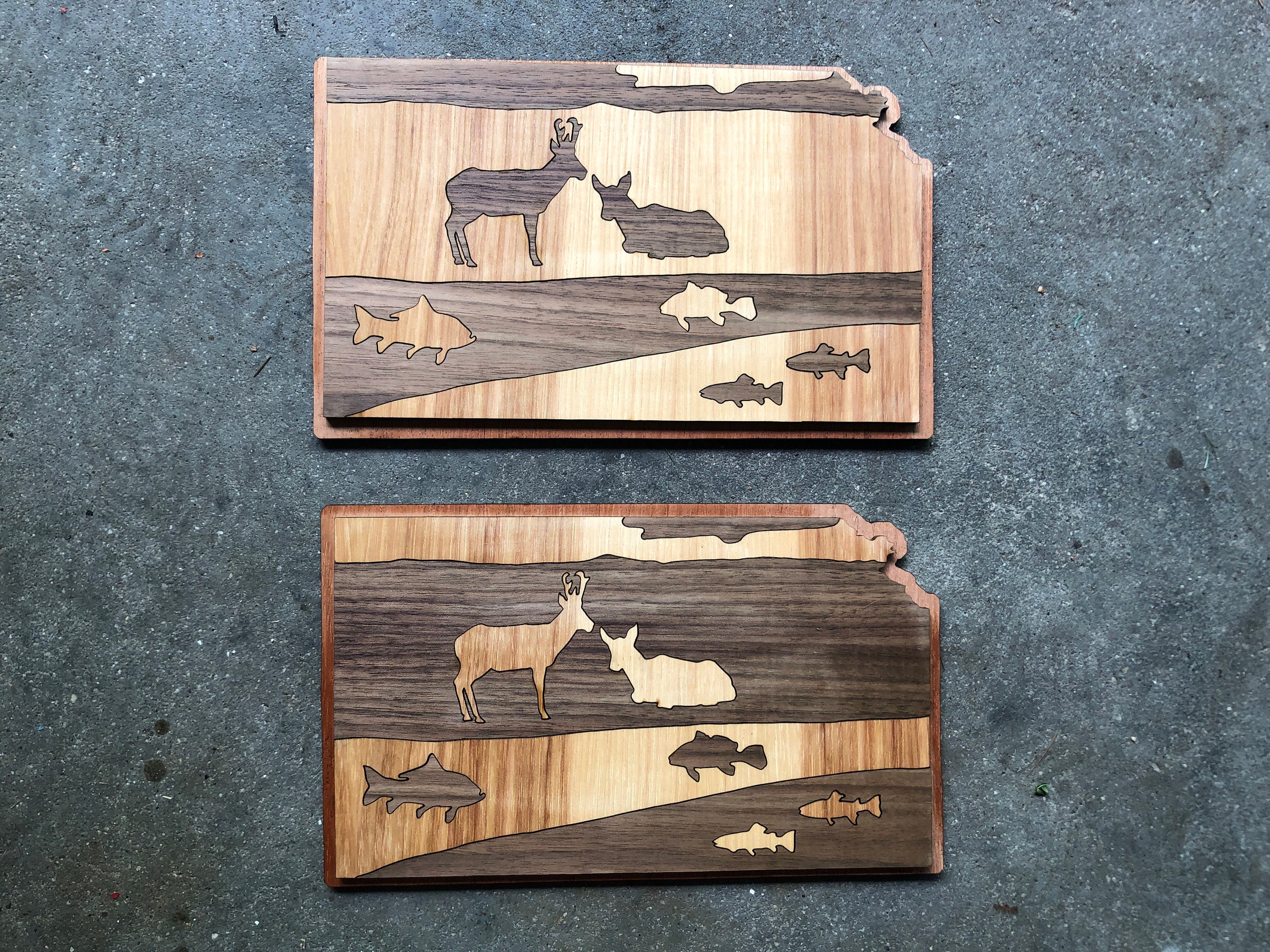 Kansas Art / Wooden State of Kansas - Etsy UK