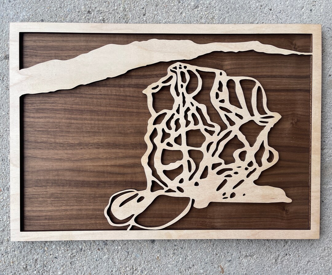Tenney Mountain Ski Resort Art / Tenney Mountain Wooden Trail - Etsy