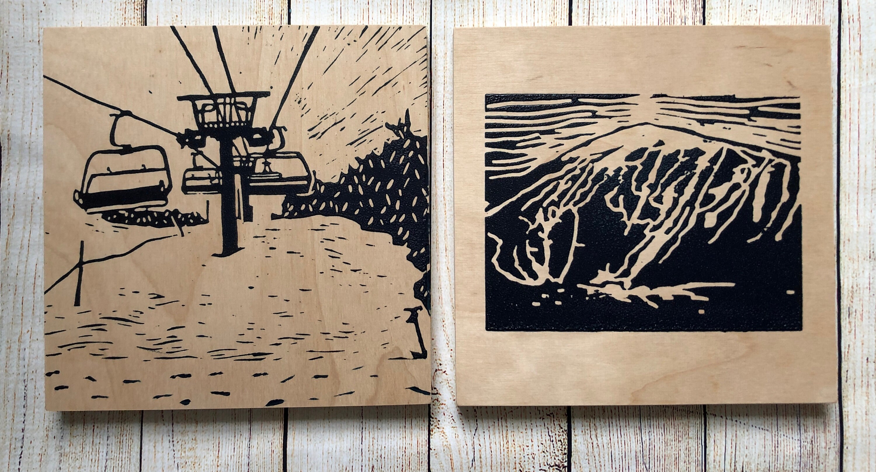 Chairlift Print on Wood / Ski Chair Lift Print / Sugarloaf | Etsy