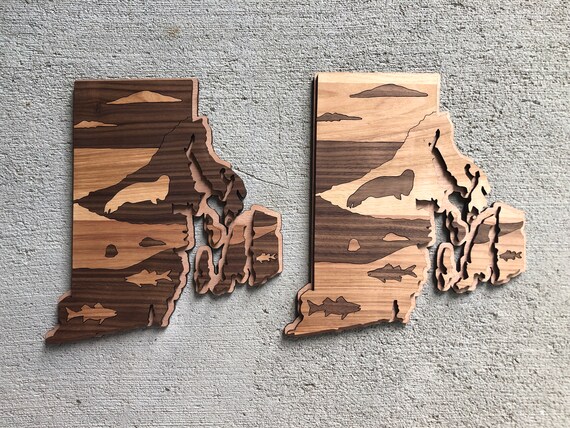 Rhode Island Art / Wooden State of Rhode Island - Etsy UK