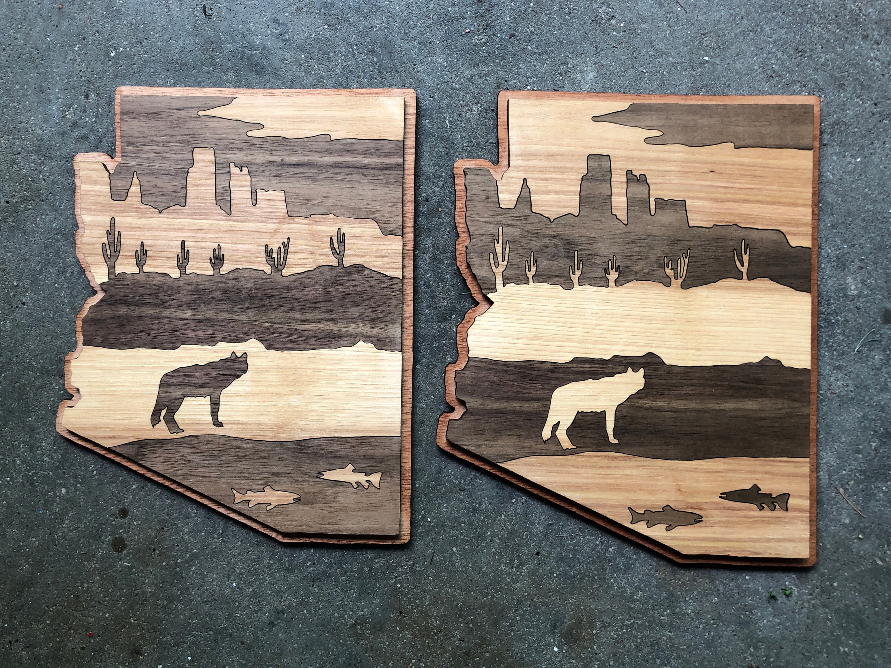 Arizona Art / Wooden State of Arizona - Etsy