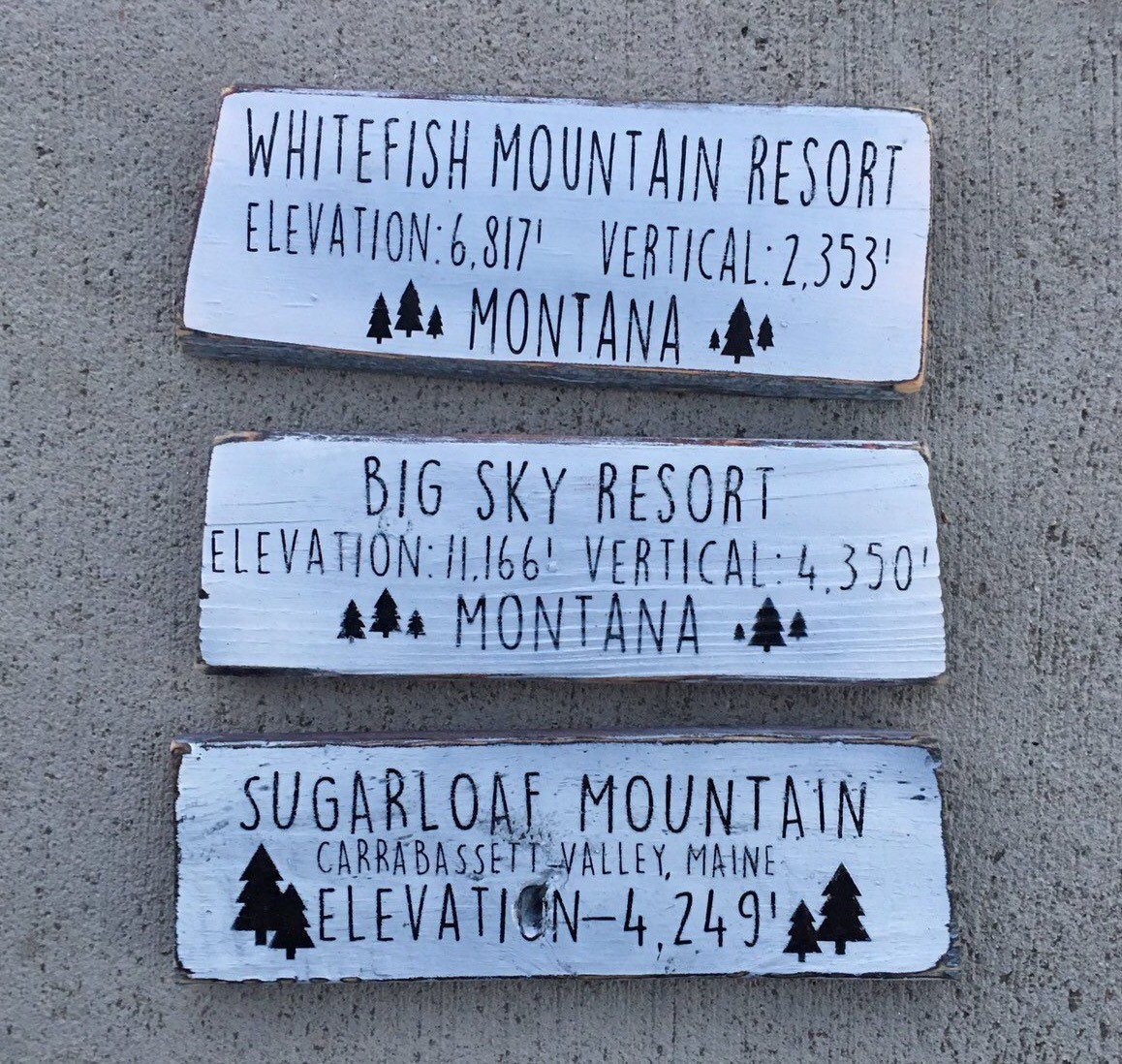 Ski Mountain Elevation Wooden Sign - Etsy.de