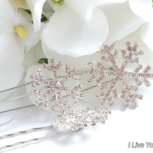 Snowflake Hair Pins-bridal Hair Accessories-winter Hair Accessories ...