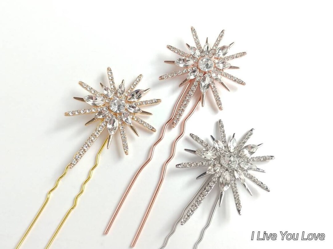 Shooting Star Hair Pins-celestial Hair Accessory-wedding Hair - Etsy