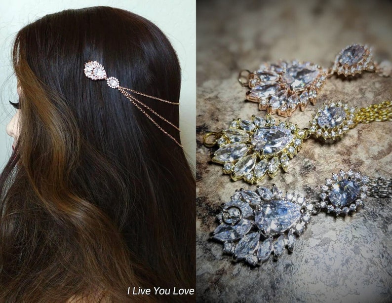 Rose Gold Hair Chain-boho Hair Accessories-white Gold Hair Accessory ...