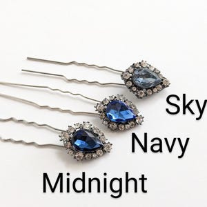 Blue Bridal Hair Pin Set-blue Bridal Hair Accessories-wedding Hair ...
