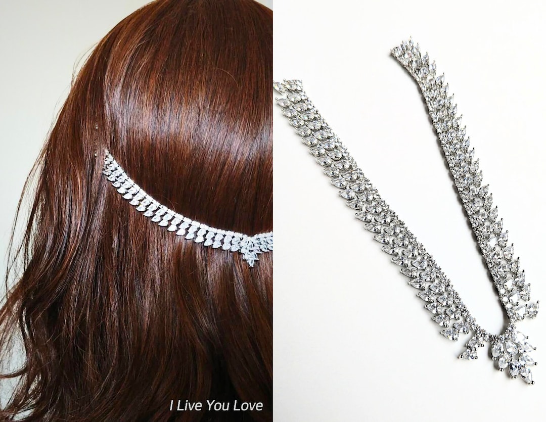 LAST ONE! Headpiece Wedding-silver Bridal Hair Chain-bridal Hair Piece ...