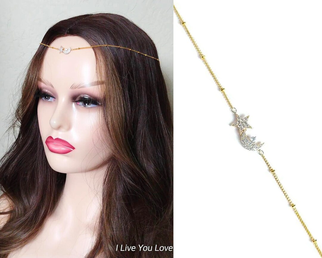 Star Headpiece-celestial Hair Accessories-forehead Jewelry-boho Bridal ...