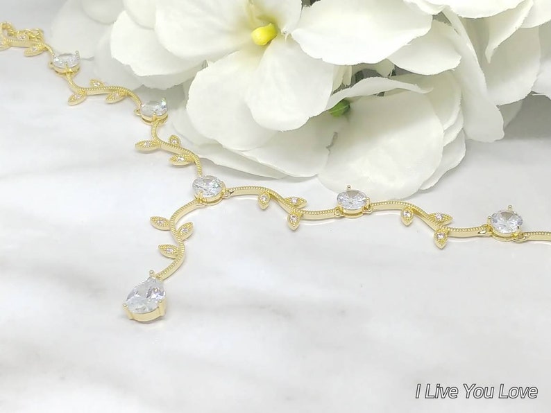 Yellow Gold Bridal Hair Chain-hair Jewelry-bridal Hair | Etsy