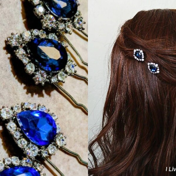 Blue Hair Pins - Etsy