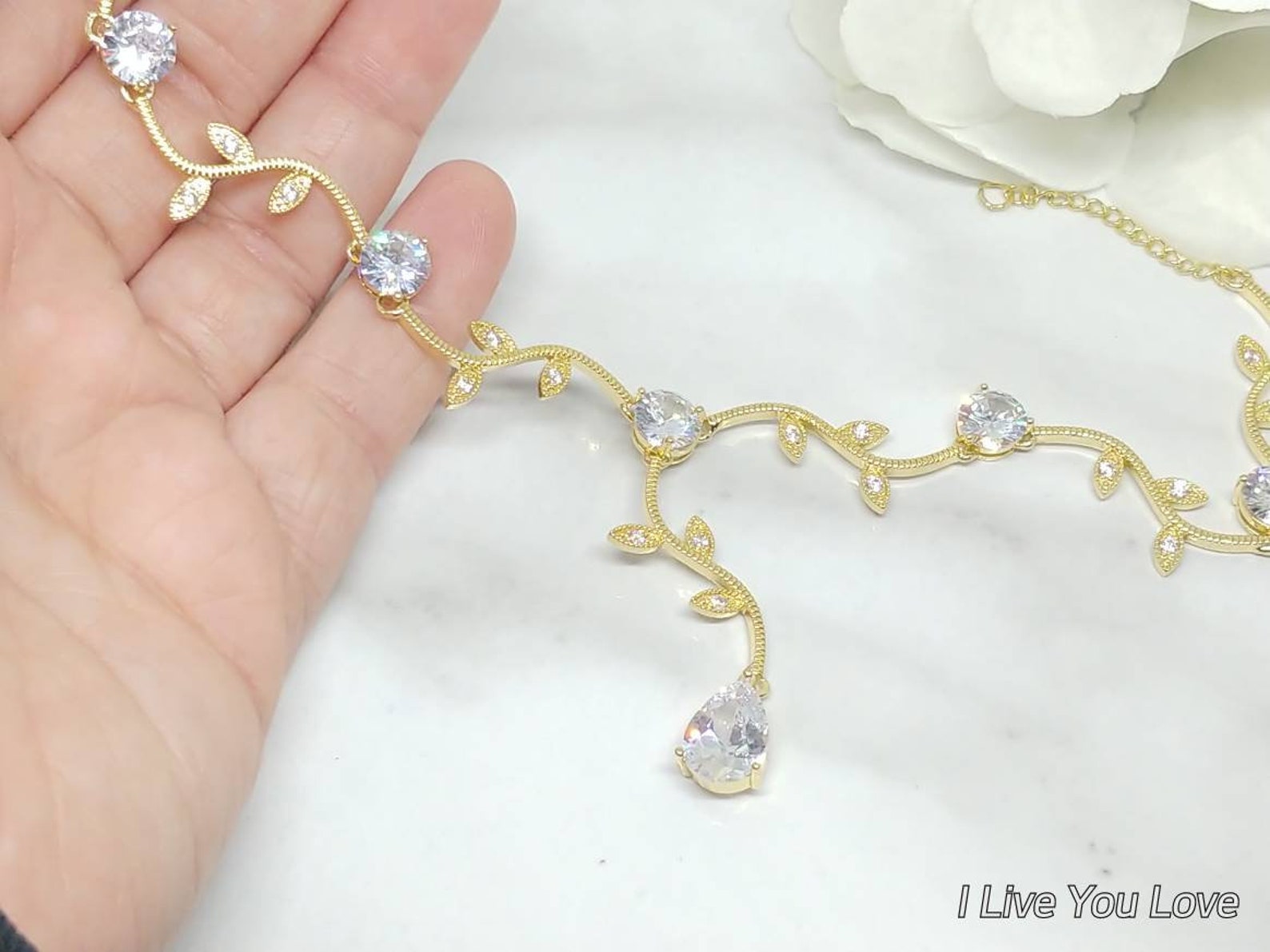 Yellow Gold Bridal Hair Chain-hair Jewelry-bridal Hair | Etsy