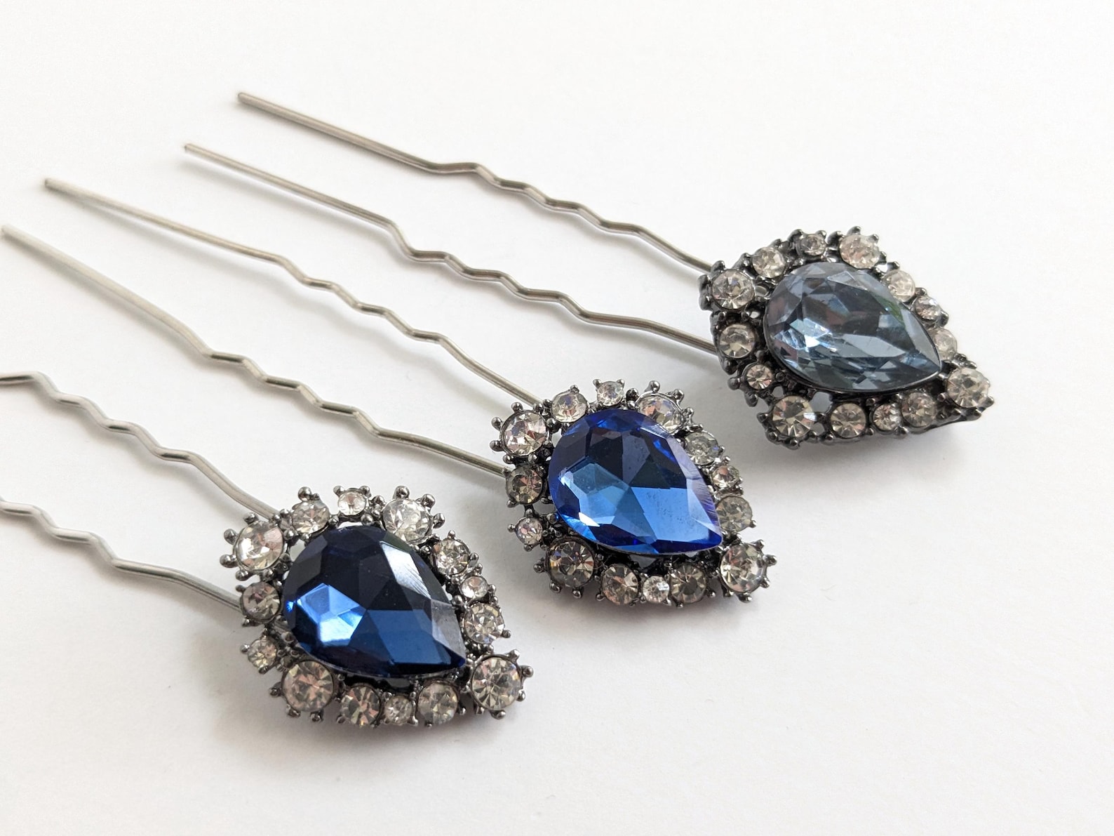 Blue Bridal Hair Pin Set-blue Bridal Hair Accessories-wedding Hair ...