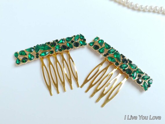 Emerald Green Bridal Hair Comb-green Bridal Hair - Etsy
