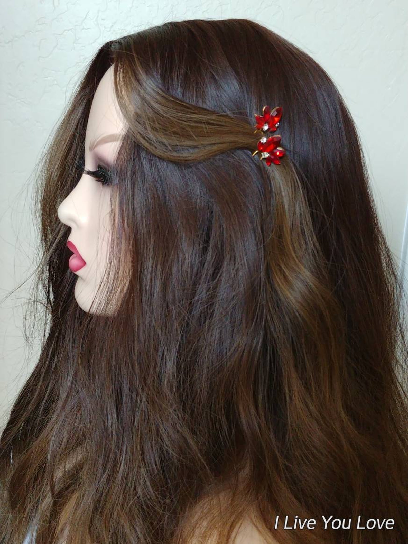 Red Hair Pins-red Hair Piece-bridal Hair Accessories-wedding | Etsy