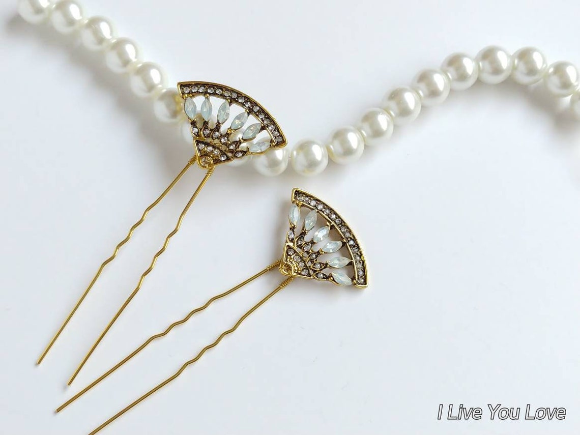 Opal Hair Pin Set-Bridal Hair Pin-Wedding Hair | Etsy