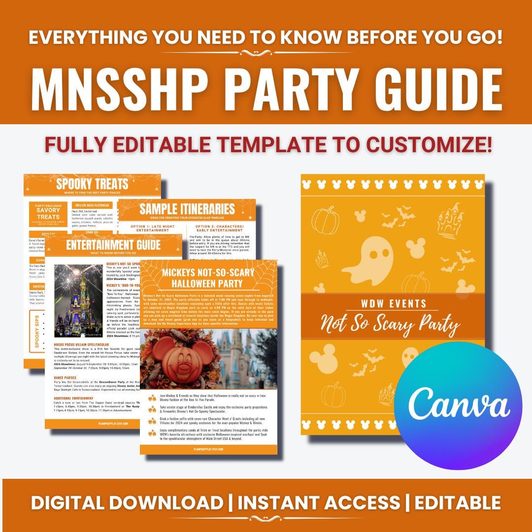 Editable MNSSHP Guide Template | WDW Halloween Party | Not so Scary ...