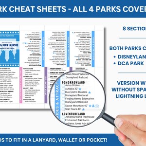 Editable Disneyland Foldable Park Cheat Sheets | Disneyland Park & DCA ...