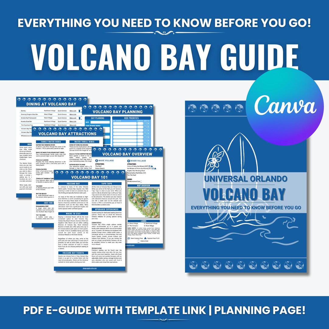 Editable Volcano Bay Guide | Universal Orlando | E-guide Template ...