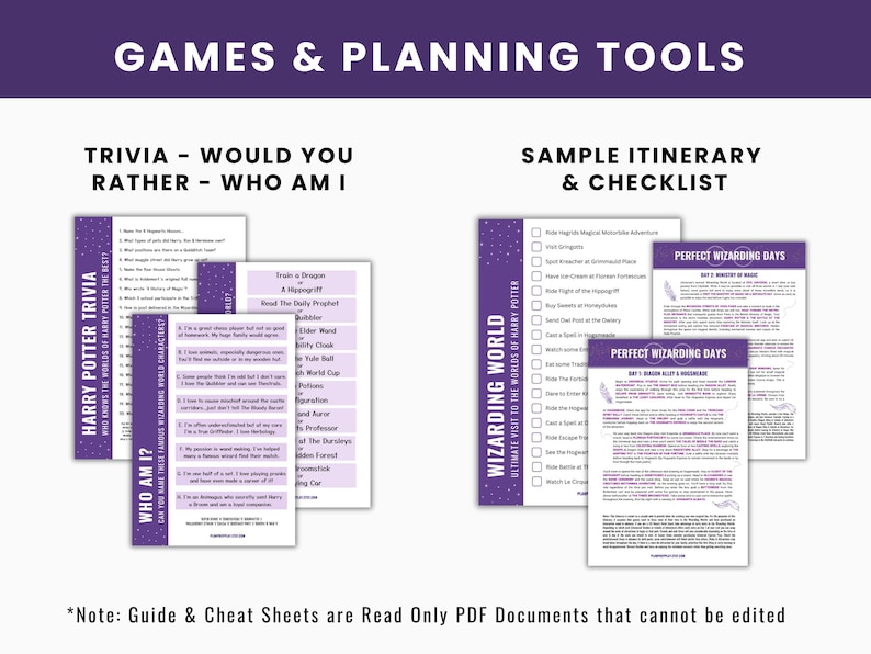 Wizarding World Guide, Games, Cheat Sheets | Universal Studios Orlando ...