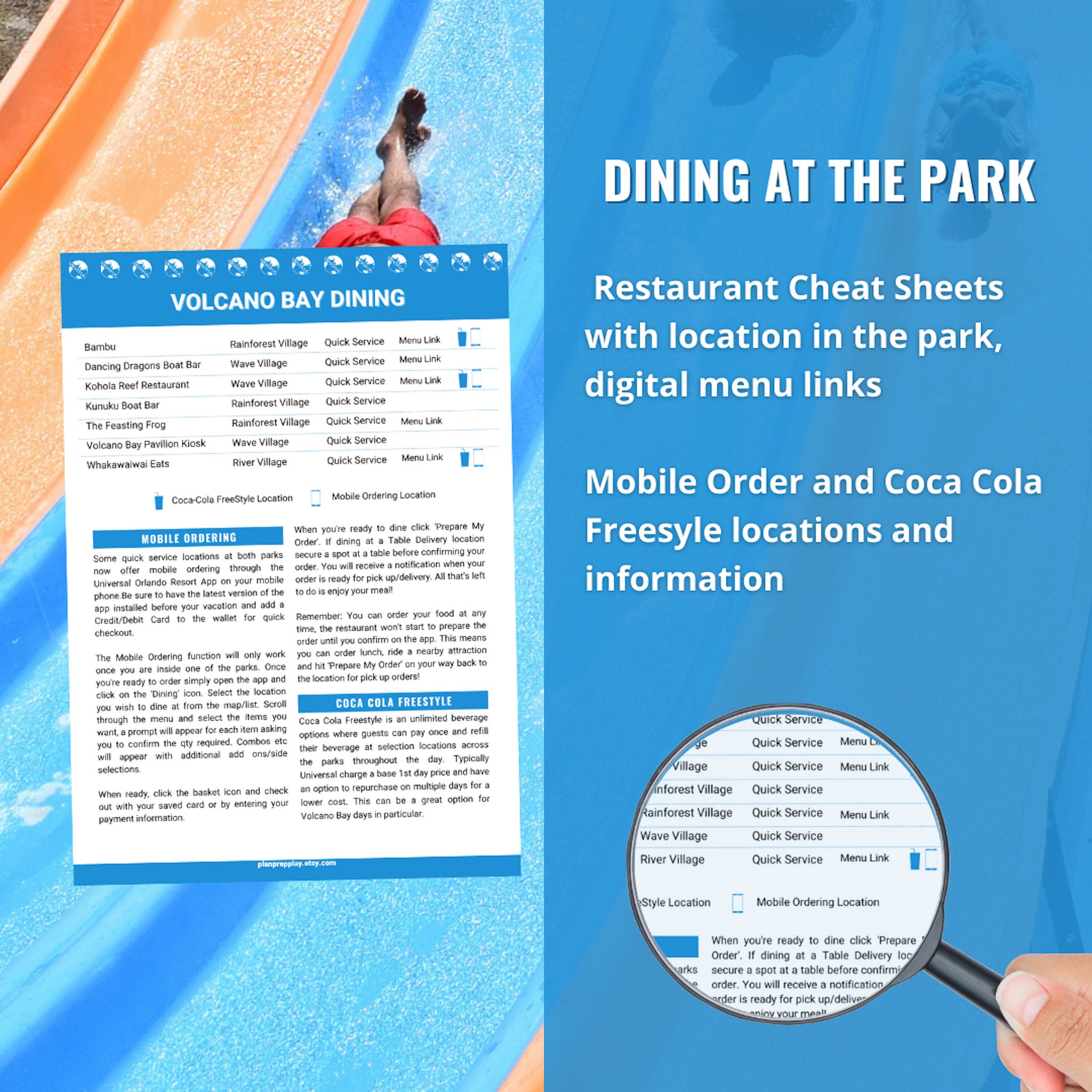 Universal Orlando Volcano Bay Guide and Cheat Sheets Instant PDF ...
