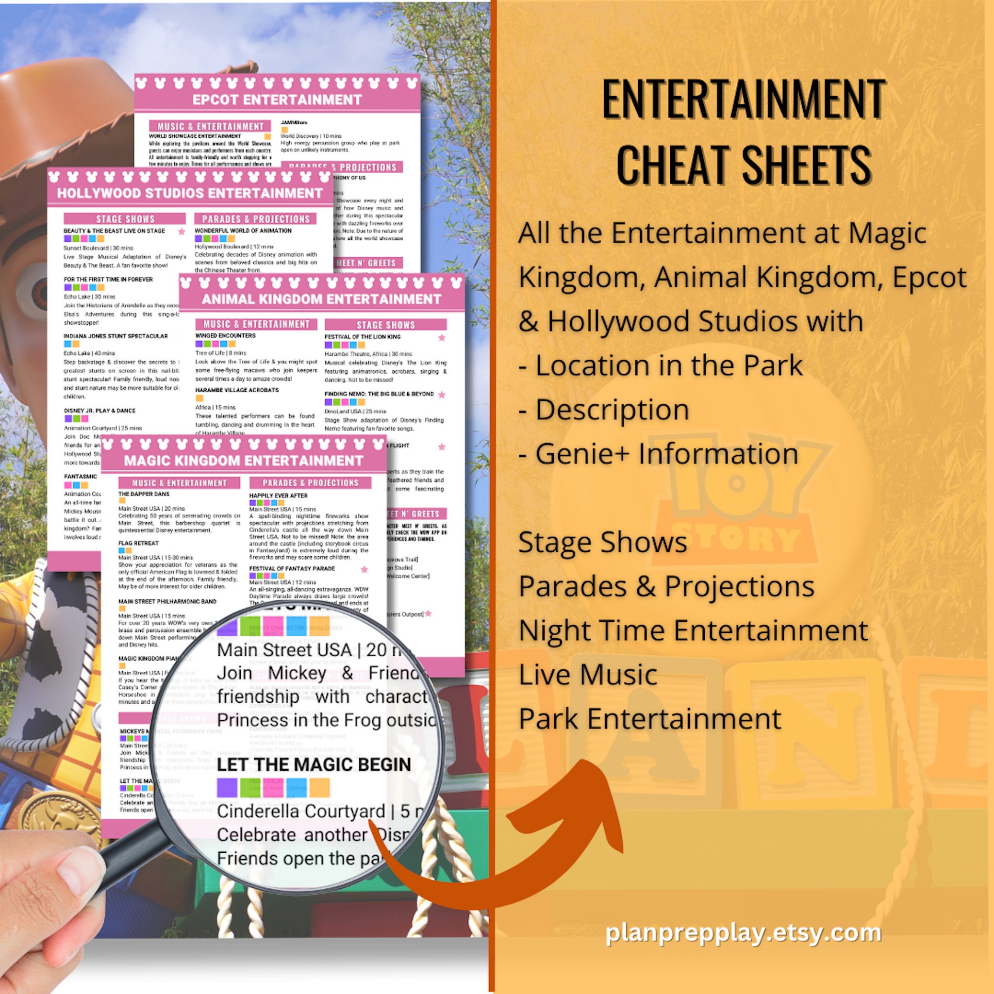 Disneyworld Kids Rides & Entertainment Cheat Sheets Instant PDF ...