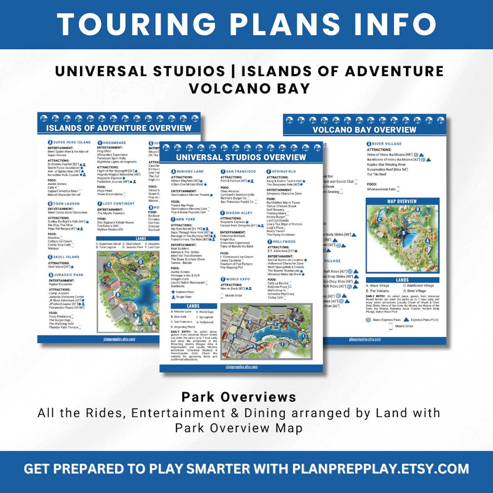 Universal Orlando Cheat Sheet Bundle Rides, Entertainment, Restaurants ...